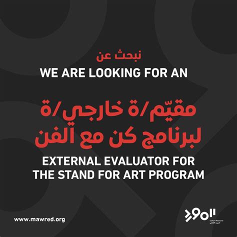Culture Resource External Evaluator For The Stand For Art Programme