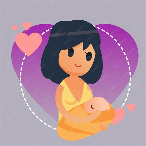 Ilustración De Técnica De Lactancia Materna Vector Premium
