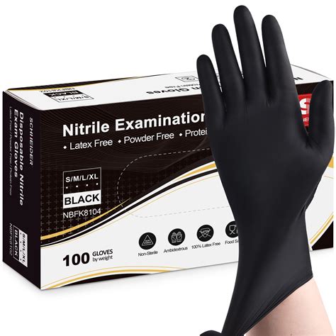 Schneider Nitrile Exam Gloves Black Large Box Of 100