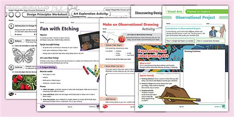 Grade 7 Visual Arts Art Theory Worksheets And Questions Lesson Pack