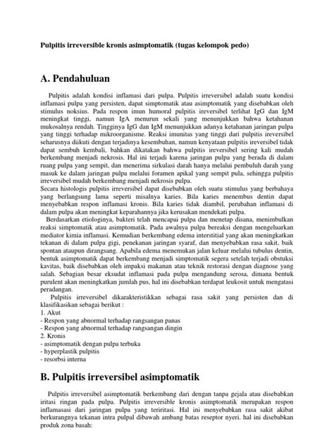 Pulpitis Irreversible Kronis Asimptomatik Pdf