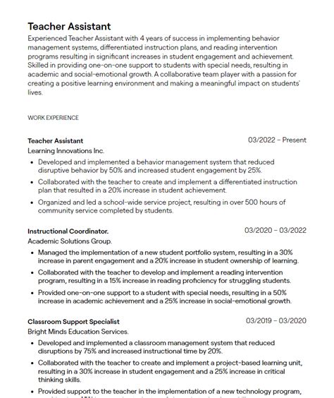 9 Teacher Assistant Resume Examples [with Free Templates]