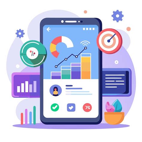 Mobile Online Data Monitoring Analysis And Management Illustrations Premium Ai Generated Vector