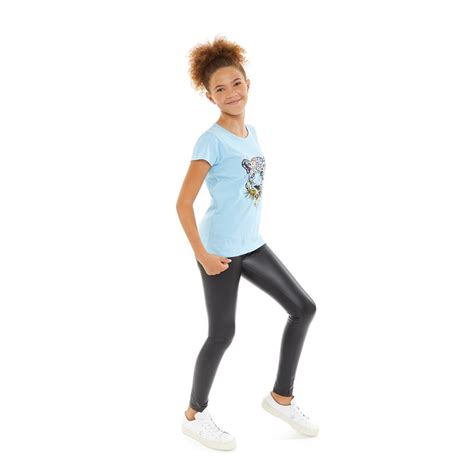 Fluid Mädchen Look Leggings Schwarz