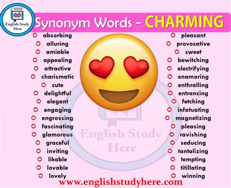 Synonym Words Related To Charming English Vocabulary English