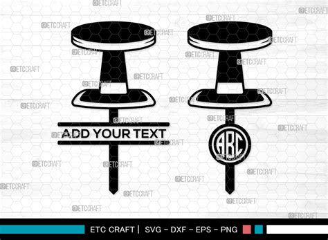 Push Pin Svg Monogram Pin Silhouette Graphic By Pixel Elites · Creative Fabrica
