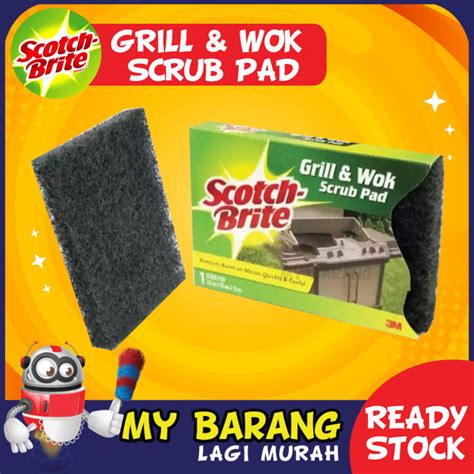 3m Scotch Brite 6621 Grill And Wok Scrub Pad Scrubber Brick Concrete Bbq