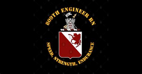 809th Engineer Bn Coat Of Arms W Motto 809th Engineer Bn Coat Of Arms W Motto Sticker