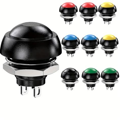 5 Packs 12mm Waterproof Mini Round Switch Spst 2 Pin On Off Button Switch For Instant Use Pbs