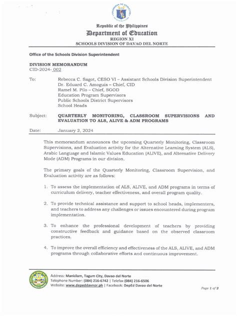 Dm Cid 2024 0002 Quarterly Monitoring Classroom Supervision And