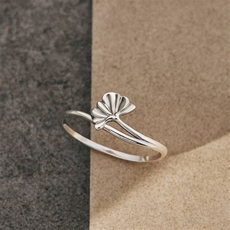 Sterling Silver Ginkgo Ring By My Posh Shop