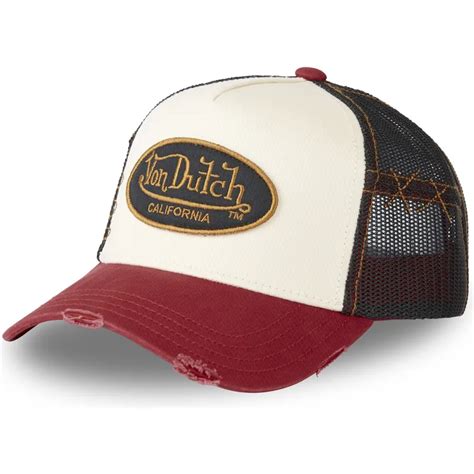 Gorra Trucker Beige Negra Y Roja Grre De Von Dutch