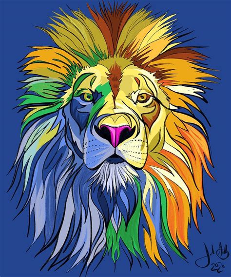 Colorful Lion Art
