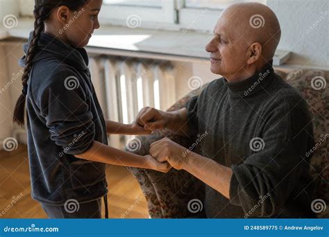 Grandfather And Granddaughter Hands Close Up Stock Image Image Of
