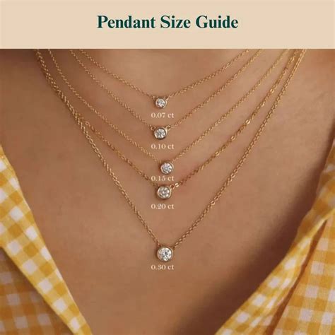 Explore Pendant Size Guide Gemone Diamond
