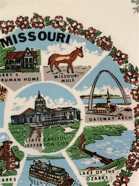Vintage Missouri Ceramic Souvenir Plate Etsy