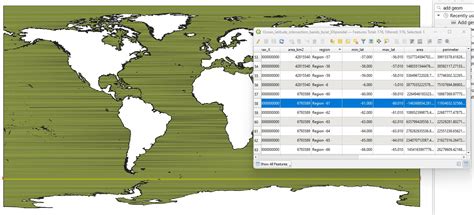Qgis Calculating The Surface Area Of The Ocean At Each Latitude Geographic Information