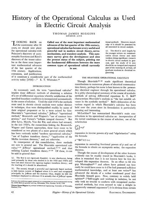 Pdf History Of The Operational Calculus As Used In Electric Circuit Analysis Dokumen Tips