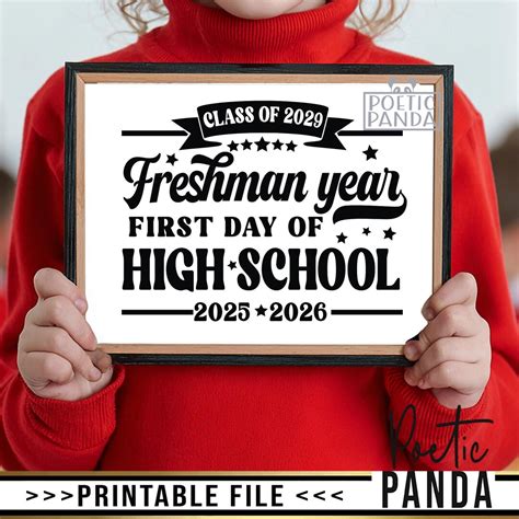 Printable Freshman Year Sign Png 1st Day Of High School Digital Sign