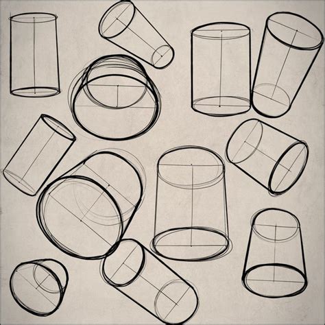 Cylinder Challenge Crashhermit Geometric Shapes Drawing Perspective Drawing Lessons Basic