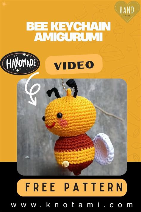 Crochet Mini Bee Keychain