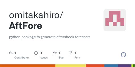 GitHub Omitakahiro AftFore Python Package To Generate Aftershock Forecasts