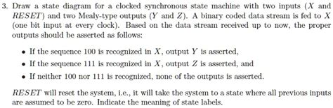 Solved Draw A State Diagram For A Clocked Synchronous State Machine