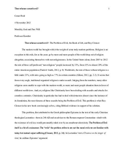 Doc Then Whence Cometh Evil The Problem Of Evil The Book Of Job And Roy Clouser