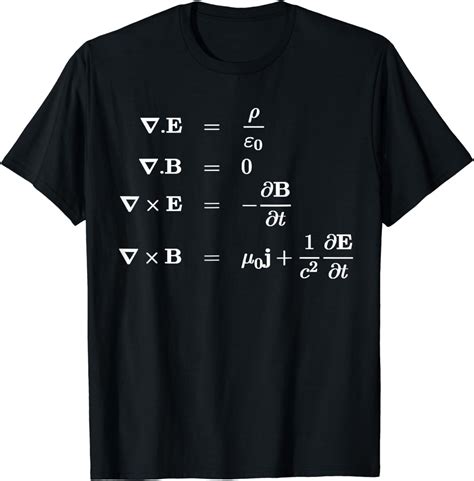 Maxwell Equations Of Electromagnetism Physics And Science T Shirt