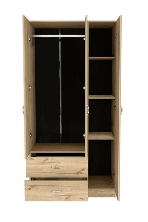 71 Inch Oak Combo Dresser Vertical Wardrobe Armoire With Drawers Foter