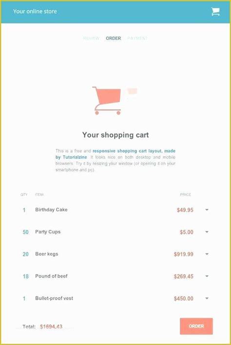 Shopping Cart Html Css Template