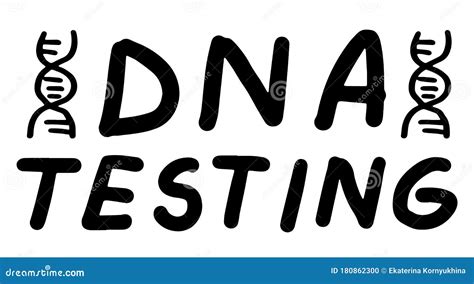 Dna Testing Diagnostic Genetic Test Lettering Calligraphy Illustration Vector Eps