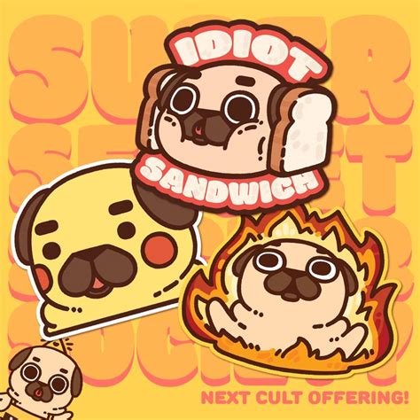 Puglie Pug Memes Puglie Pug  Funny Cute Pug Stickers With Pizza