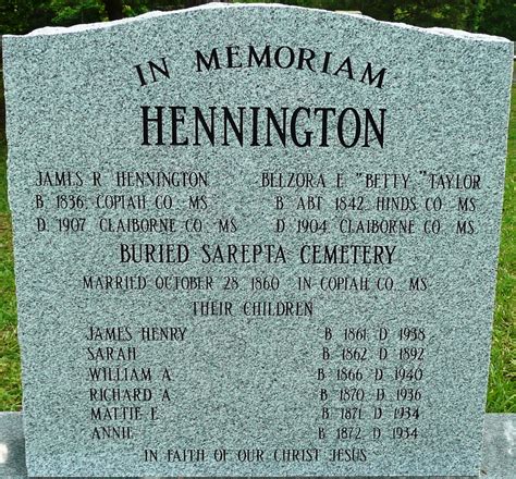 James R Hennington 1836 1907 Find A Grave Memorial