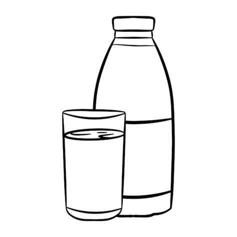 Black And White Clipart Milk Bottle