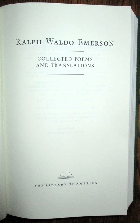 Emerson Par Ralph Waldo Emerson Near Fine Hardcover Catterson