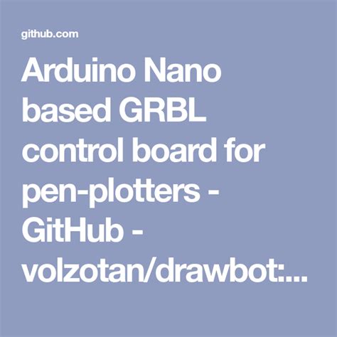 Arduino Nano Based Grbl Control Board For Pen Plotters Github