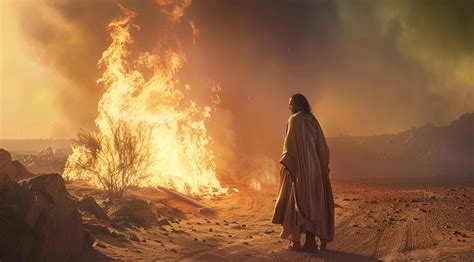 Moisés Mirando A El Ardiente Arbusto Biblia Cuentos Y Milagros Dios