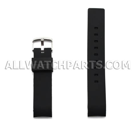 Brown Silicone Rubber Watch Strap Thick Curved End 20mm 24m