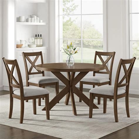 Lathan 48” Round Dining Table And 4 Chairs Costco