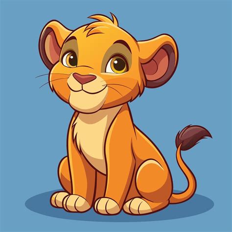 Cute Cartoon Lion Cub Illustration 60216573 Vector Art At Vecteezy