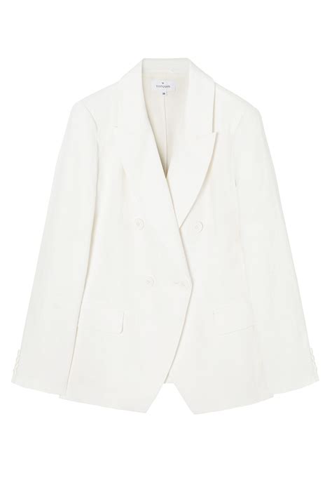 Lniany Żakiet Zolta Kolor Ecru