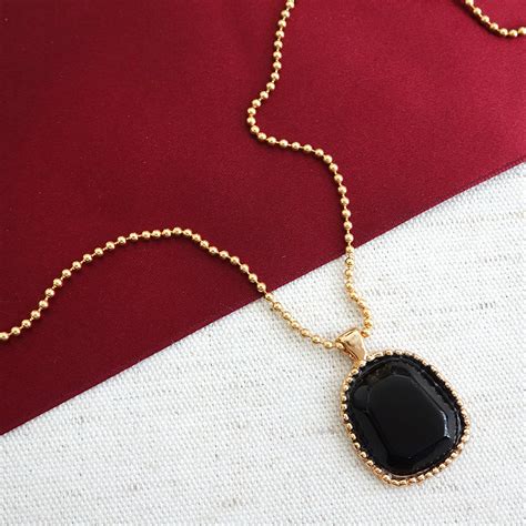 Nature Bijoux Jewelry Black Onyx Pendant Necklace