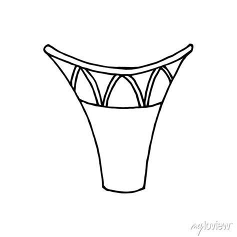 Hand Drawn Brazilian Panties With Straps Black And White Vector