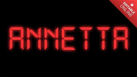 Annetta Red Digital Clock Text Effect Generator