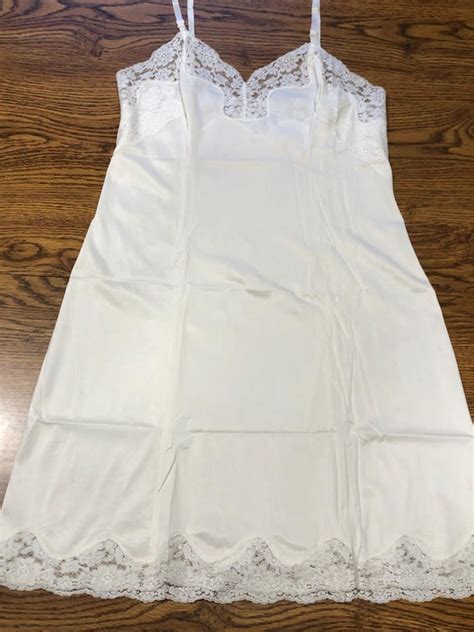Vintage Vassarette Slip Dress White Lacy Slip F Gem