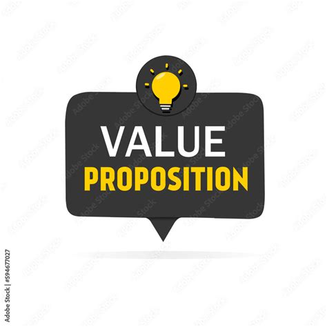 Value Proposition Banner Text Message With Lightbulb Flat Vector