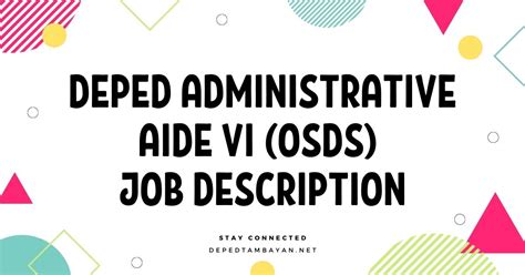 Deped Administrative Aide Vi Osds Job Description • Deped Tambayan