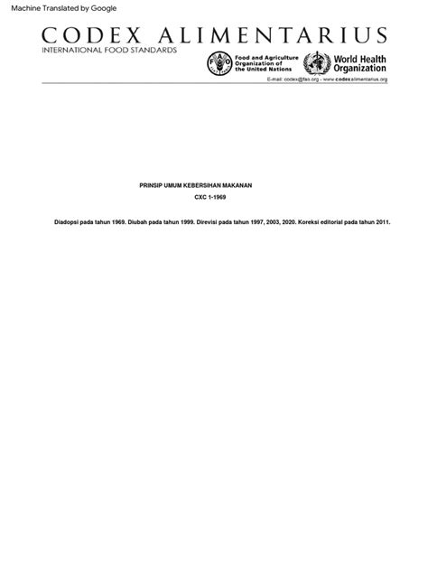 Codex Standards Cxc 1 1969 2021 Pdf