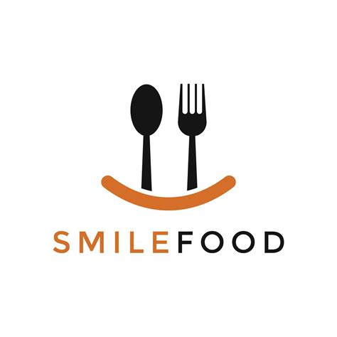 Illustration Silhouette Smile Food With Fork And Spoon Restaurant Sign
